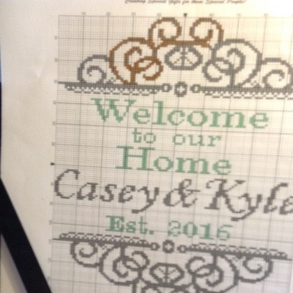 Housewarming Family Name Scroll Border Counted Cross Stitch Chart (PDF ...