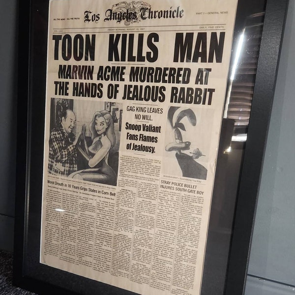 Los Angeles Chronicle “toon Kills Man”- REPLICA (who Framed Roger ...