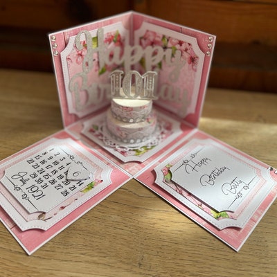 Birthday Exploding Box Birthday Card With Cake 3d Cake Pop up Card ...