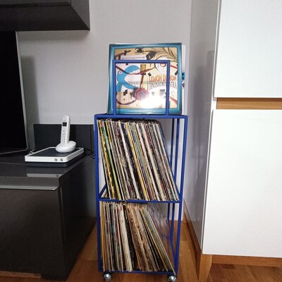 Vinyl Record Storage, Triple Deck LP Album Mobile Cart, Holds 180 360 ...