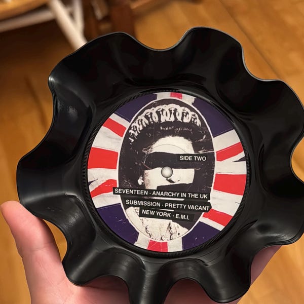 Upcycled Vinyl Record Bowl - 12 Inch - With Added Led Zeppelin Label ...