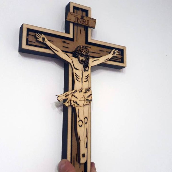 Files for Laser Cut Jesus on Cross: 6-layer Wall Hanging (SVG, DXF,XCS ...