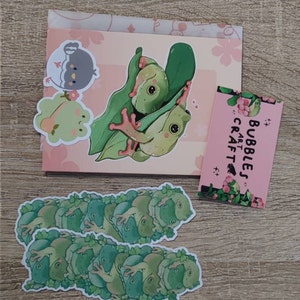 Frog Stack Bookmark Frog Art Cute Bookmark Laminated Cottagecore Book ...