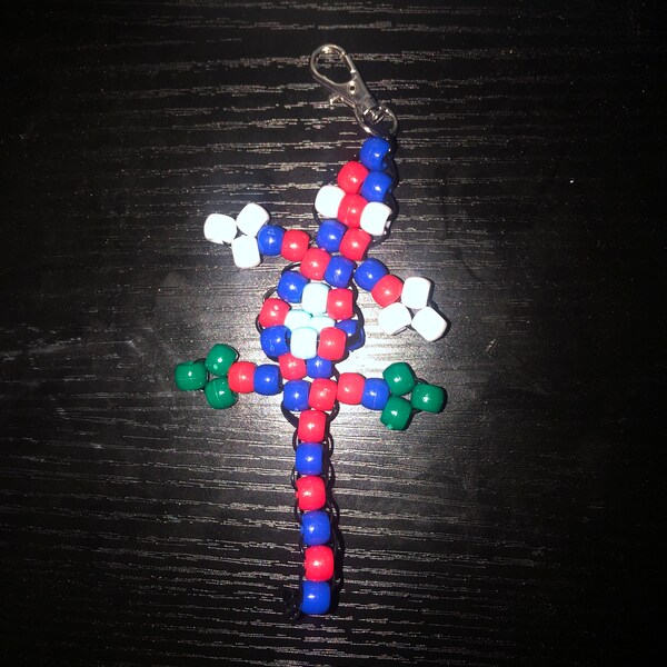 Black White Rainbow Boondoggle Keychain | Shiny Corkscrew Rexlace ...