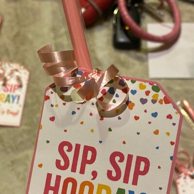 Silly Straw Valentine Tags, Sip Sip Hooray, Krazy, Crazy Straw ...
