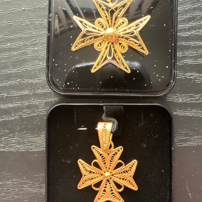 Sterling Silver Maltese Cross Filigree Pendant 3.00 Cm, Malta Gifts and ...