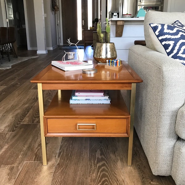 Mid-century Modern China Cabinet / Display Case / Bookcase One-piece ...