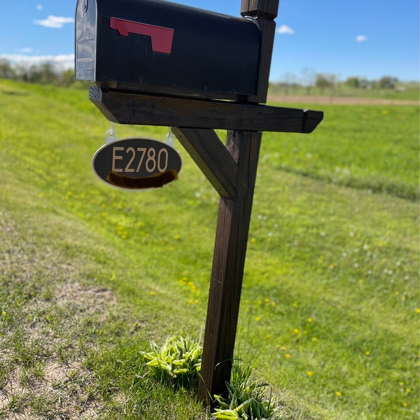 Reflective Oval House Number Sign: Hanging Aluminum Mailbox Address - Etsy