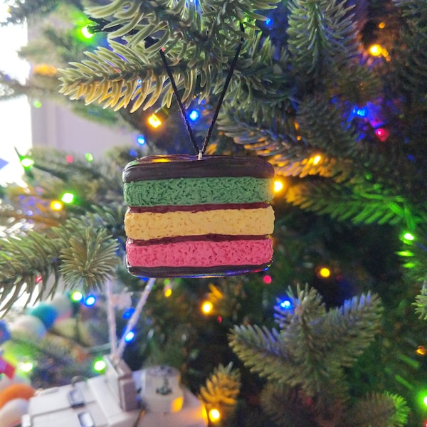 Rainbow Cookie Ornament - Christmas Ornament - Italian Cookie Ornament ...