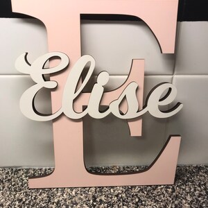 Custom Wooden Wall Name Sign Wood Big Letters Modern Nursery Bedroom ...