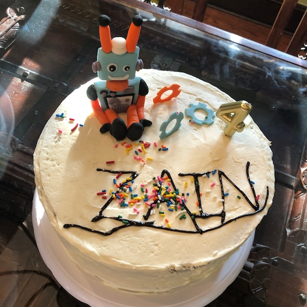 Robot Fondant Cake Topper - Etsy