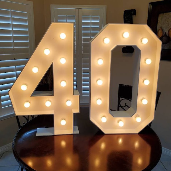 Light up Numbers, Giant Event Numbers, Number Light Decoration ...