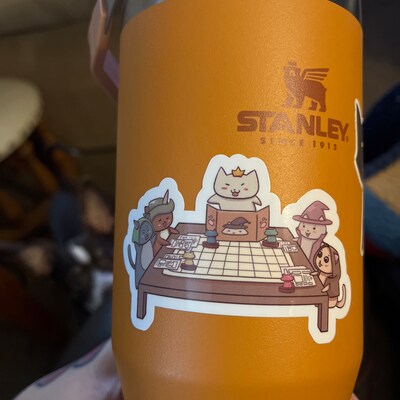 Cats Playing Rpg Sticker Rpg Sticker Tabletop Gaming - Etsy