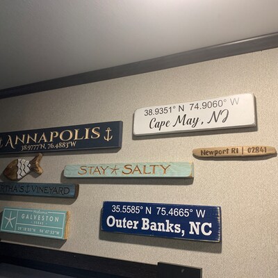 14 X 3.5 City Sign With Coordinates - Etsy