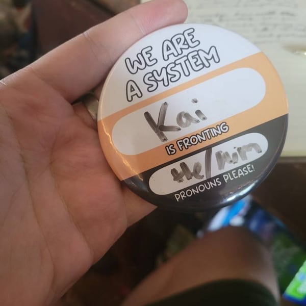 CUSTOM Dissociative Identity Disorder Dry Erase Pin || Who is Fronting ...