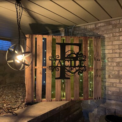 Split Letter Monogram-metal Sign-door Hanger-family Sign-housewarming ...