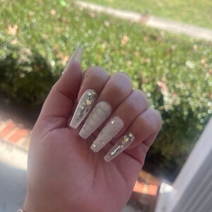 Charmed Beauty Luxury Nails Natural Nails Outline Nails Marble Nails ...