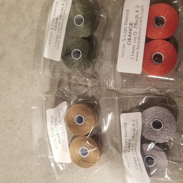 S-LON Size D Thread - Nylon Beading Monocord - 78 Yard Length Spools ...