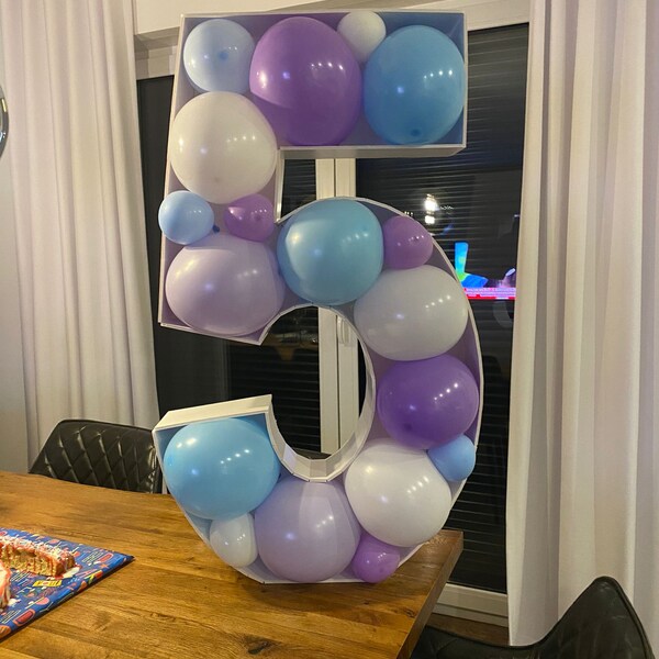 73cm Large Number Mosaic Balloon Frame DIY Balloon Number Stand 0-9 ...
