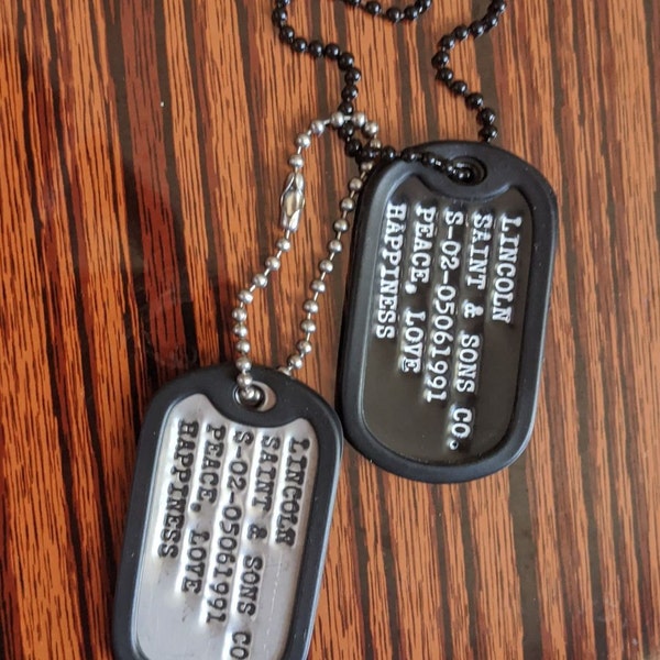 Dog Tags Genuine Military Black Special Forces Debossed Tags ...