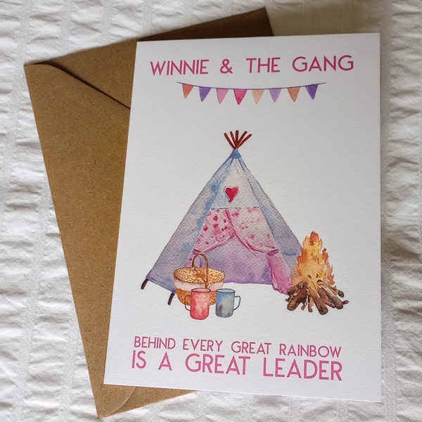 Personalised Brownie, Rainbow, Guide Leader Campfire Print Rainbow ...