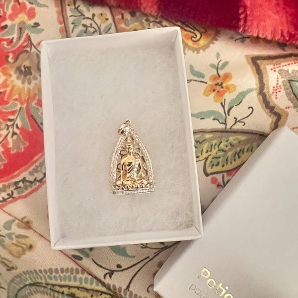 Buddha Necklace, 14K Gold Filled Chain, Cubic Zirconia Diamonds ...