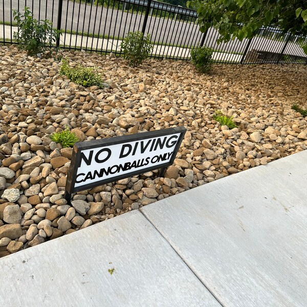 Pool Signs, Pool Rules, Shallow Water, No Diving Sign, Pool Decor ...