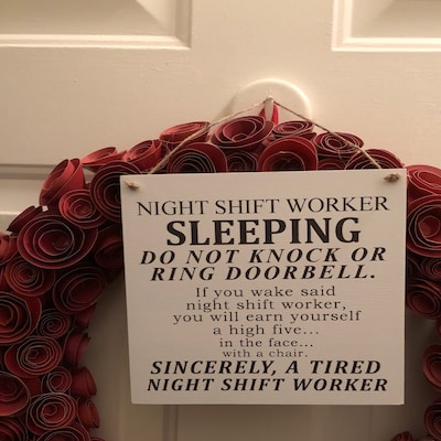 Night Shift Worker Sign, Do Not Disturb, Door Plaque, Do Not Knock, Don ...