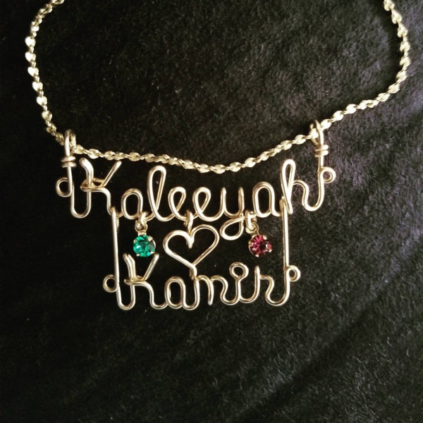 Personalized Double Name Necklace~couple's/mother's Necklace~children's ...