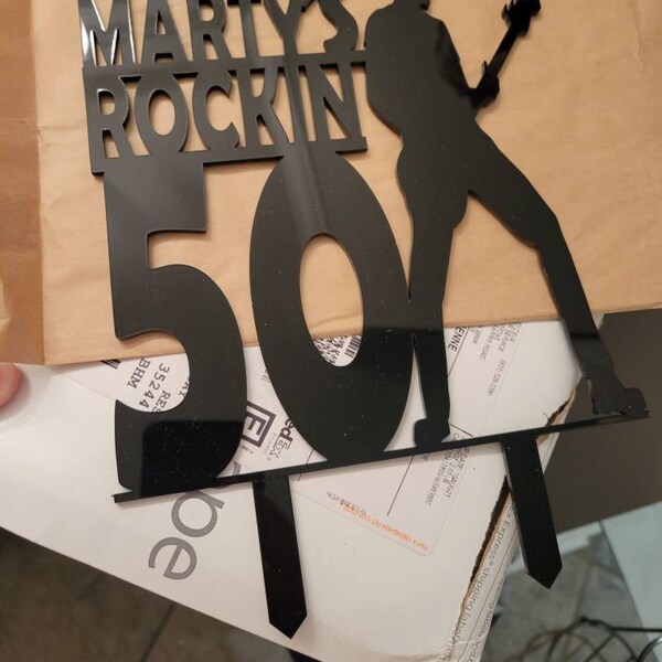 Rocker Cake Topper, Music, Guitar, Treble Clef, Musician, Band Party ...