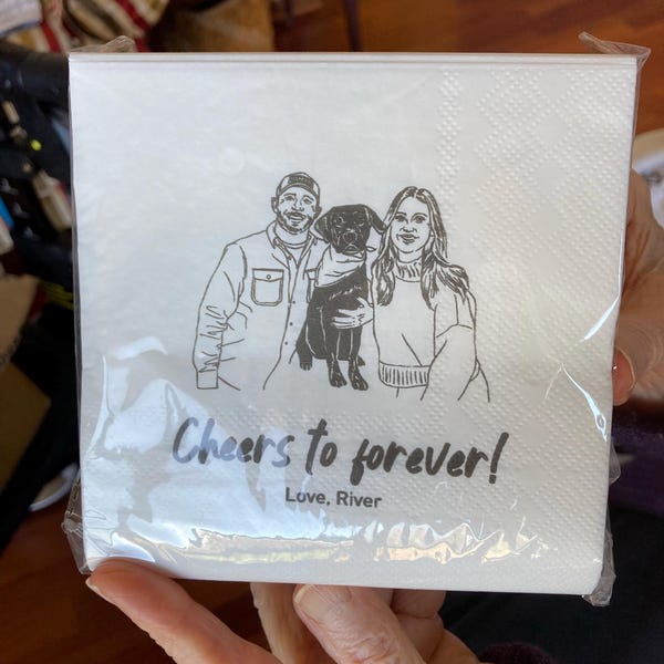 Personalized Handwritten Note Napkins, Custom Love Note Handwriting ...