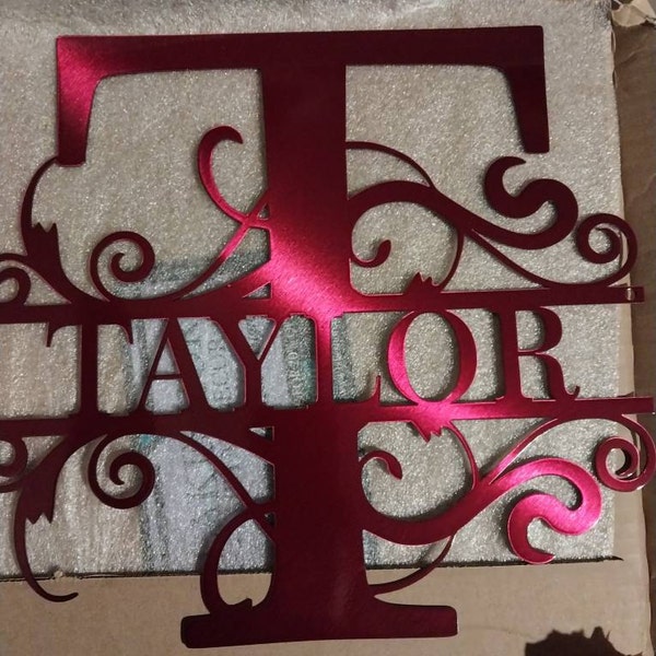 Custom Metal Signs Monogram Wall Decor Metal Wall Art Last Name Sign ...