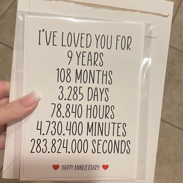 9th Anniversary Card, 9 Year Anniversary Card, 9 Years Married Card, 9 ...