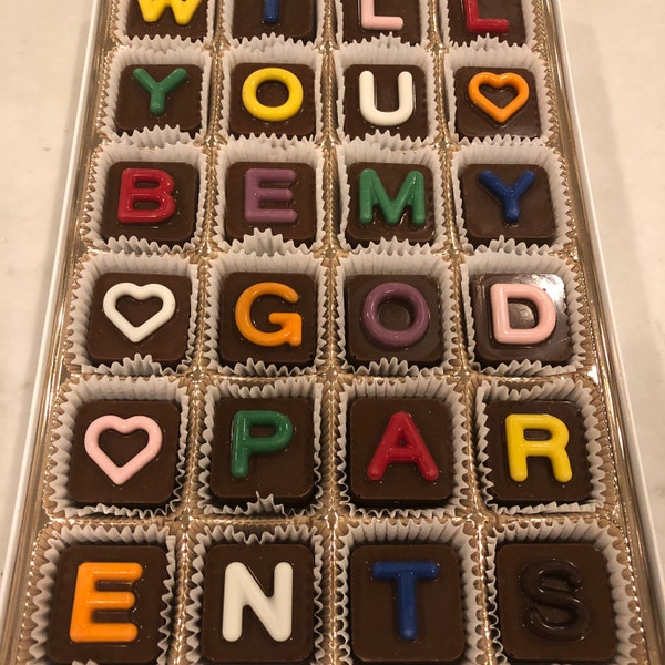 Chocolate Message Will You Be My Godparents Proposal Gift for Godmother ...