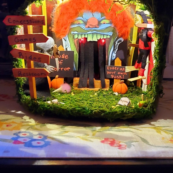Papier-mâché Pumpkin Diorama With Skeleton Raking Leaves - Etsy
