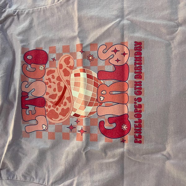 Custom Cowgirl Disco Birthday Shirts, Girls Disco Party Outfits ...