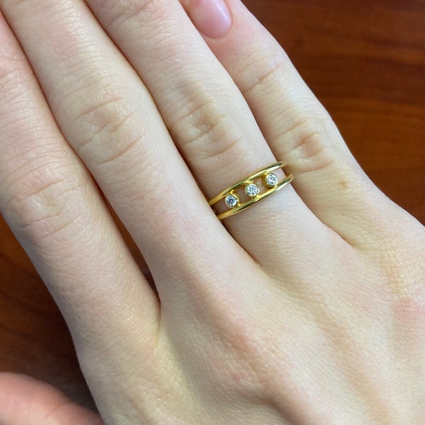 Solid Gold Heart Ring, Handmade 10k-14k Gold Ring, Stacking Gold Ring ...