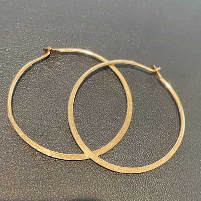 Minimalist Hoop Jewelry, Large Wire Hoop Earrings, 14K Gold-filled ...