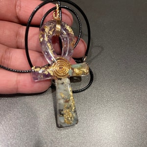 Zodiac/ Aquarius Ankh Pendant / Amazonite/amethyst - Etsy