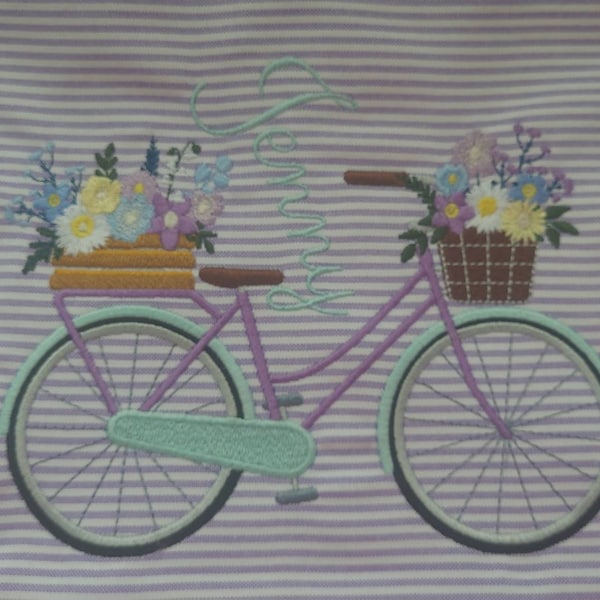 Bike With Flowers Embroidery Design, 4 Sizes, Instant Download - Etsy