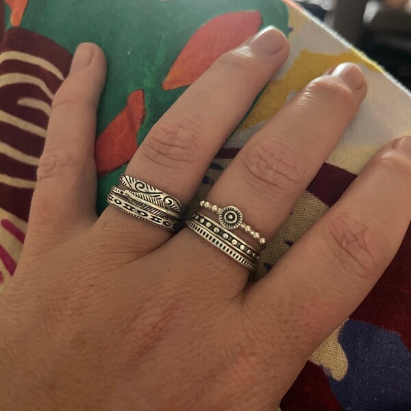 Sterling Silver Stacking Rings | Womens Silver Ring Set | Stackable ...