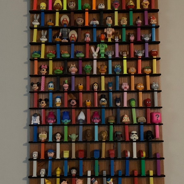 Aligned Rows 24" Wide PEZ Dispenser Display Shelf Stadium Style - Fits ...