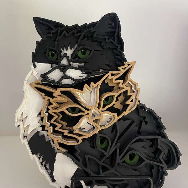 Cat Multilayer SVG/ Cat Cut File/ 3D Layer/ Plywood Cutting/ Paper ...
