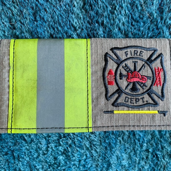 Decommissioned Bunker Gear Checkbook Cover: Personalized Firefighter ...