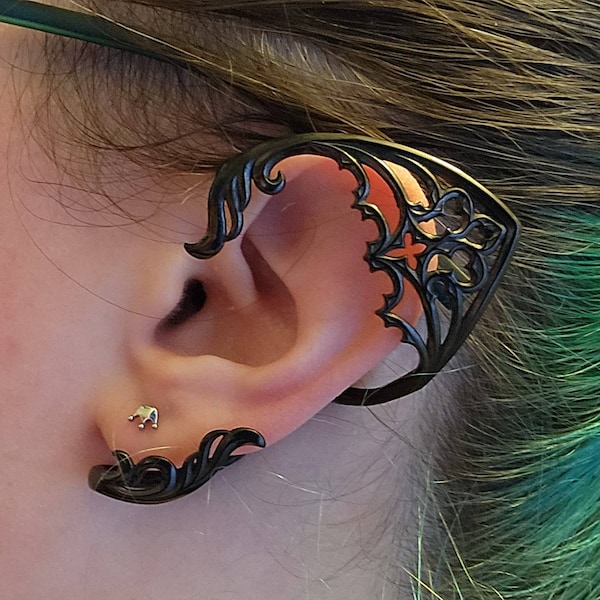 Elf Ears Gothic Earring, No Piercing Ear Cuff, Elf Earring, Single Ear ...