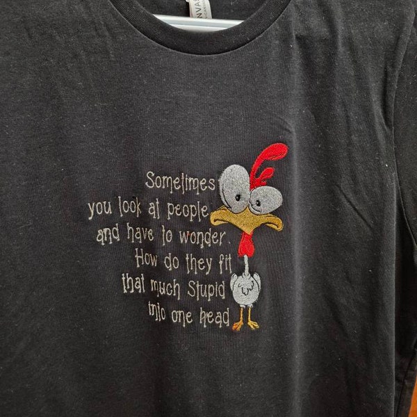 Fit That Much Stupid Machine Embroidery Saying Design, Crazy Chicken ...