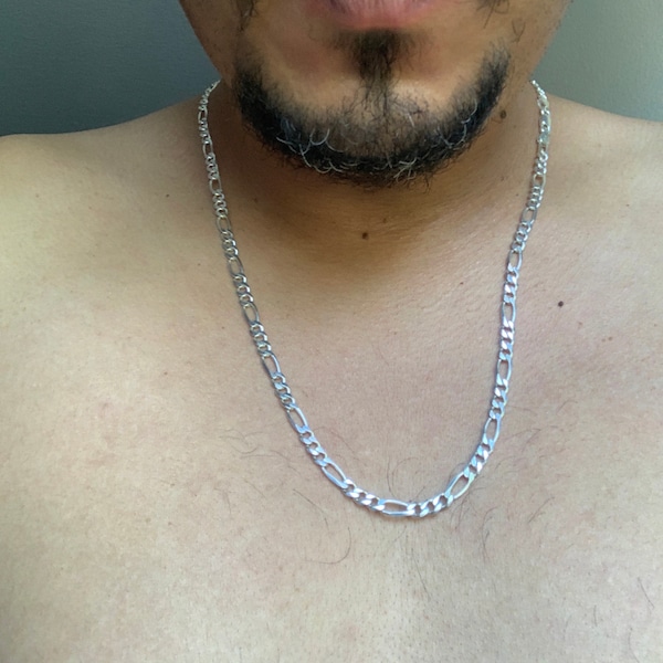 925 Sterling Silver Figaro Link Chains Necklace Men's Chain Women's ...