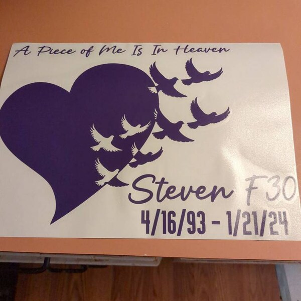 In Memory Decal, Memorial Infinity Symbol Custom Car Vinyl Decals, in ...