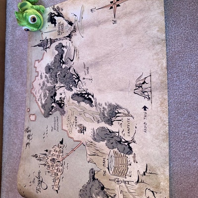 Tangled Map Poster Vintage Disney Movie Poster Classic Disney World ...