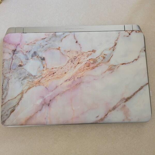 Light Pink Natural Marble Texture Laptop Skin, MacBook Skin, Computer ...